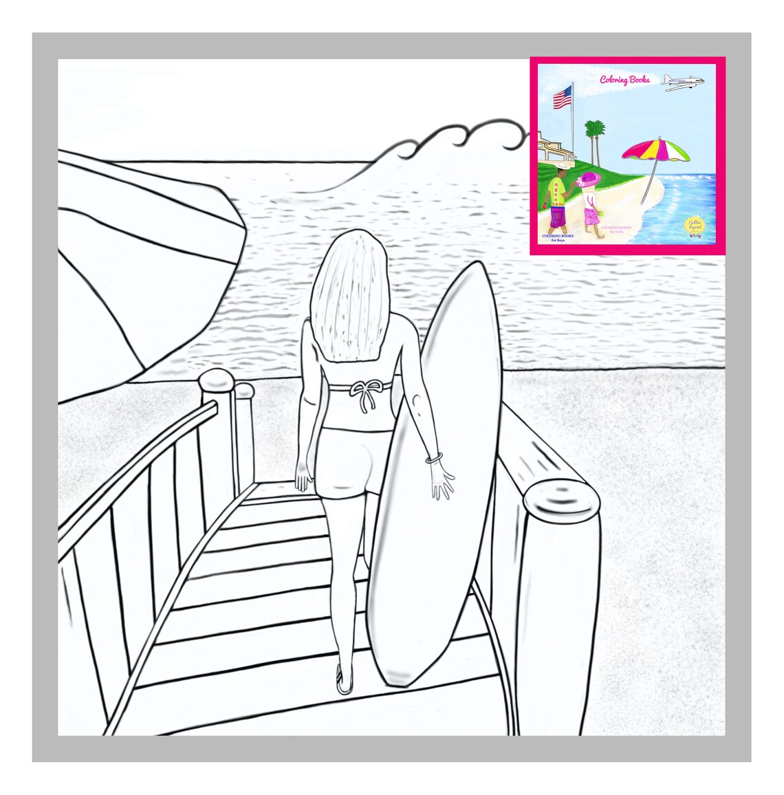 12 COLORING BOOKS Beach Coloring Books for Girls Coloring | Etsy