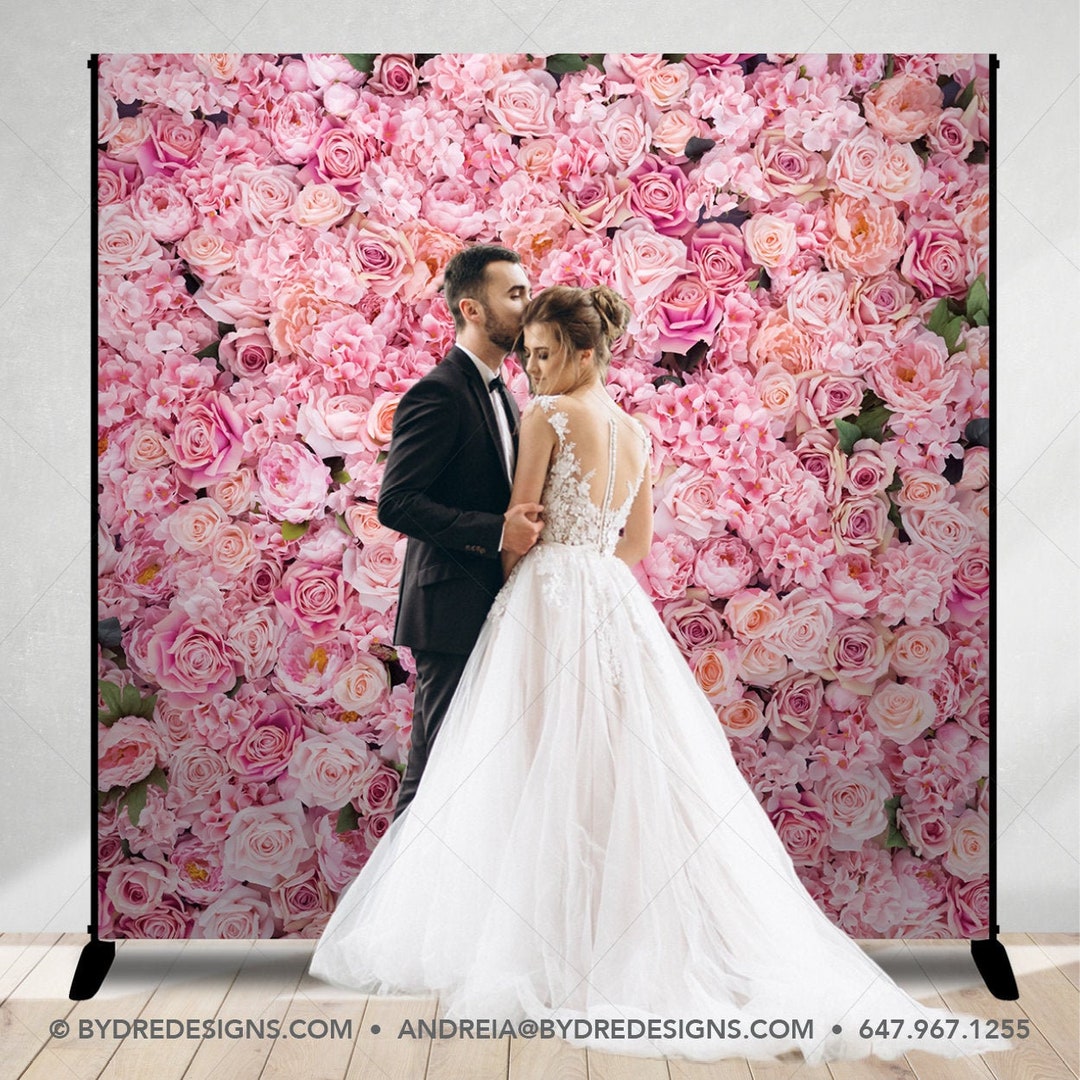 Pink Roses Photo Backdrop, Wedding Photo Backdrop, Roses Backdrop ...