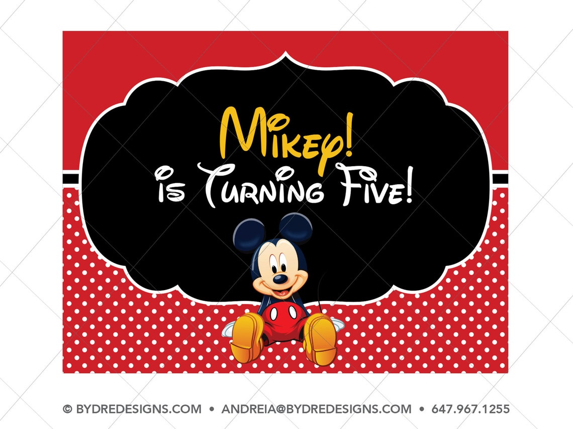 Mickey Mouse Birthday Banner/backdrop Mickey & Pluto Banner - Etsy
