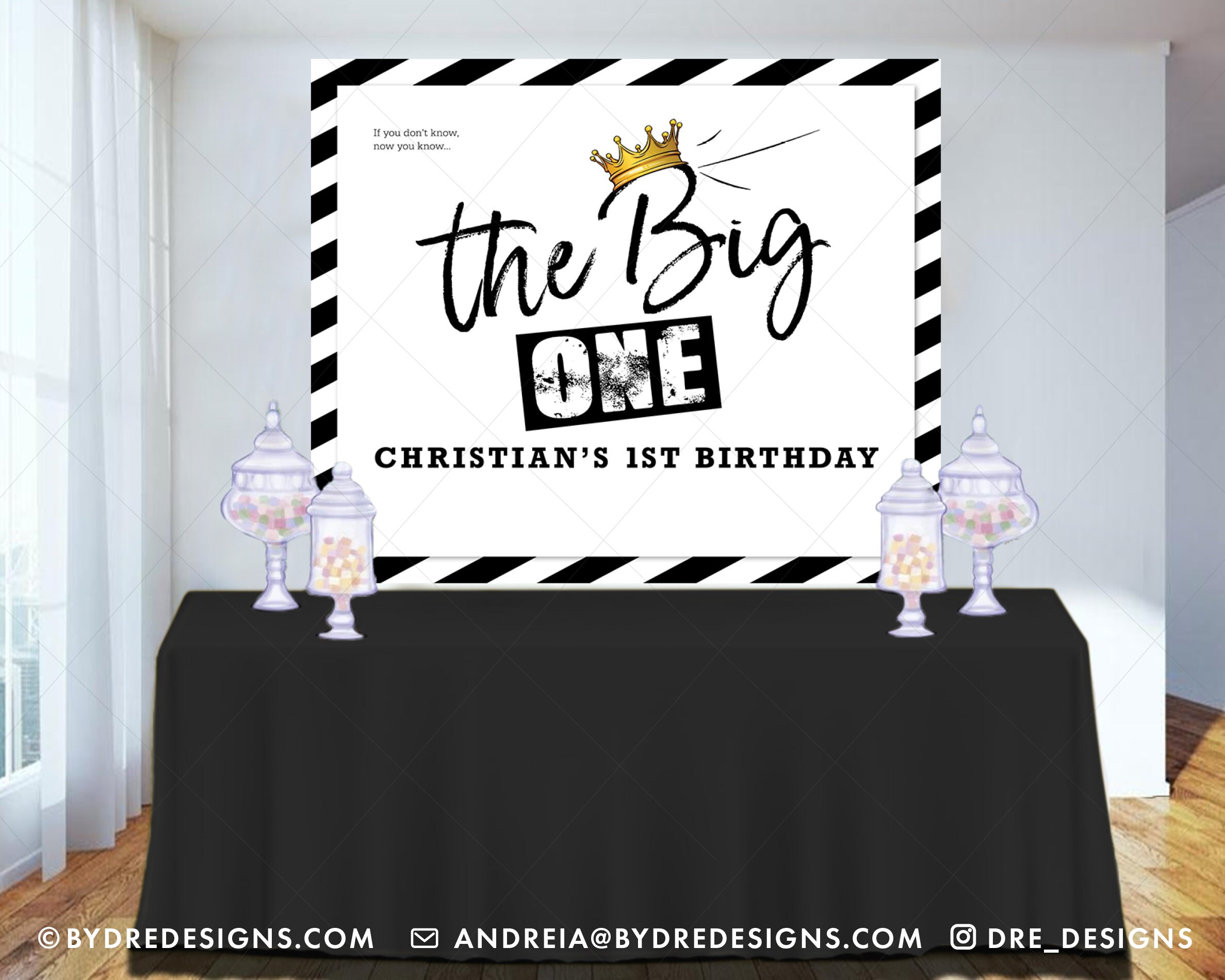 The BIG One Banner, the BIG One Backdrop, Notorious Birthday Backdrop ...