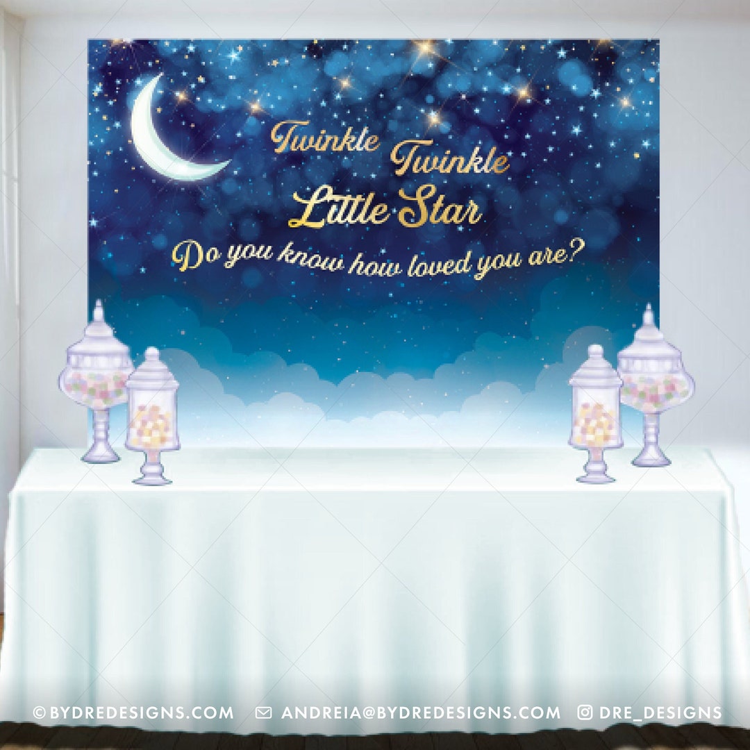 Twinkle Twinkle Little Star Backdrop, Baby Shower Backdrop, Kids ...
