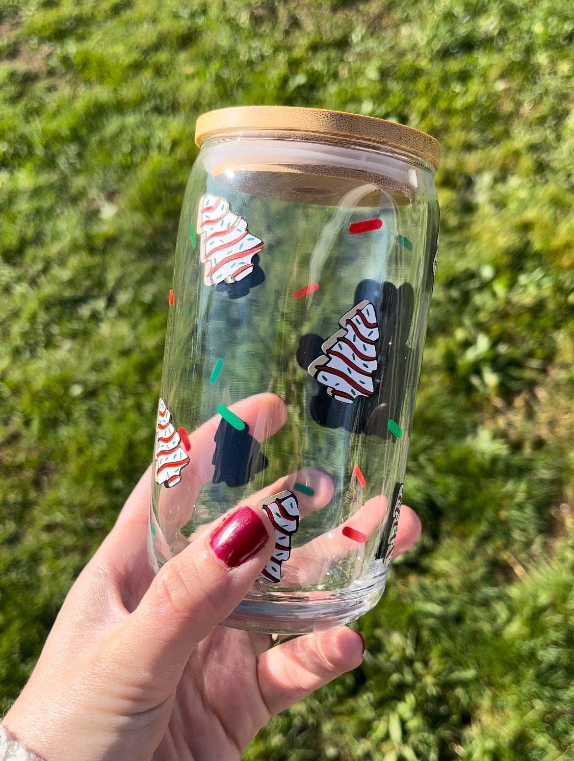 Little Debbie Inspired Christmas Tree Cake Cup Glass Tumbler - Etsy