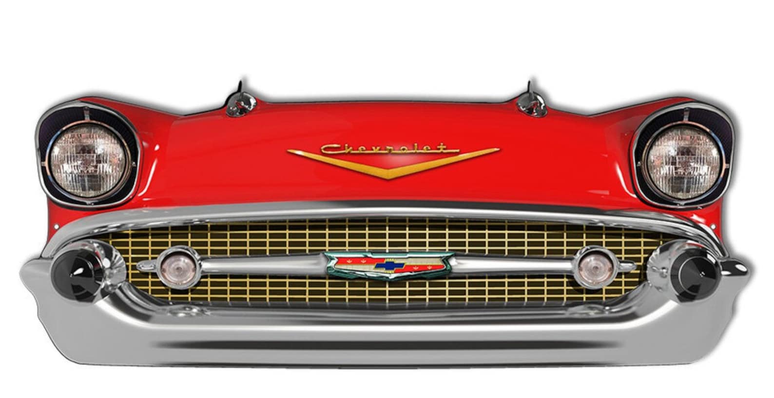 25" HUGE 1957 Chevy Classic Car Bel Air Grill Front End USA STEEL Metal ...
