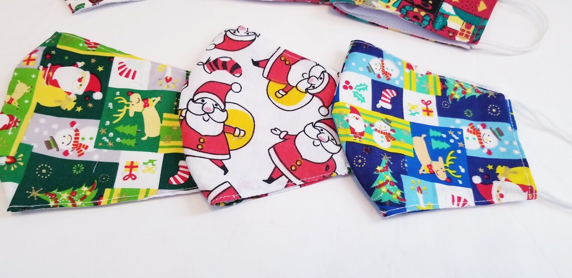 Handmade Custom Mask Face Covers Masks ART Holiday Seasonal Fun XMAS ...