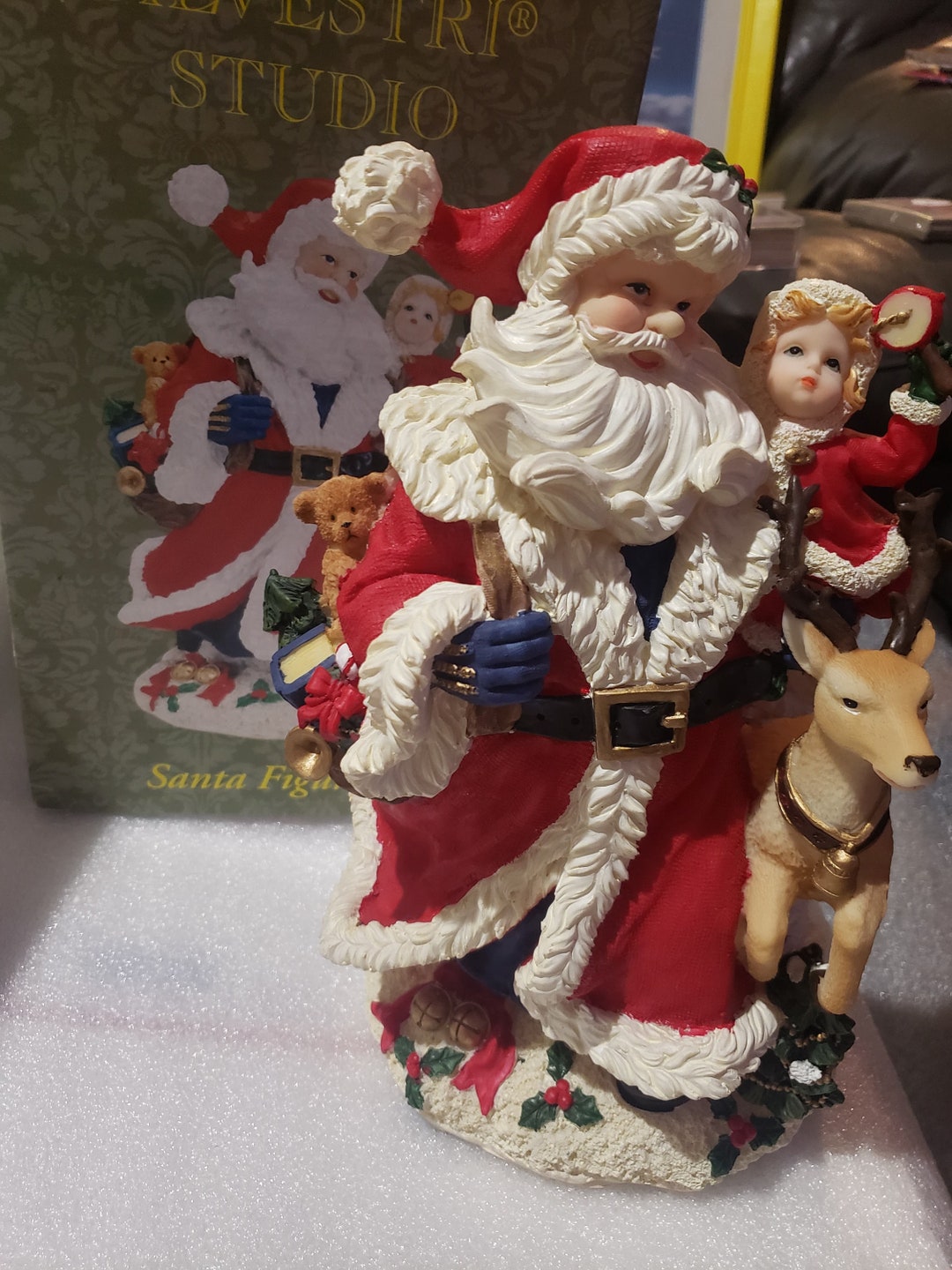 Santa Claus Figure Windsor Collection Reindeer & Child NIB Xmas Baby ...
