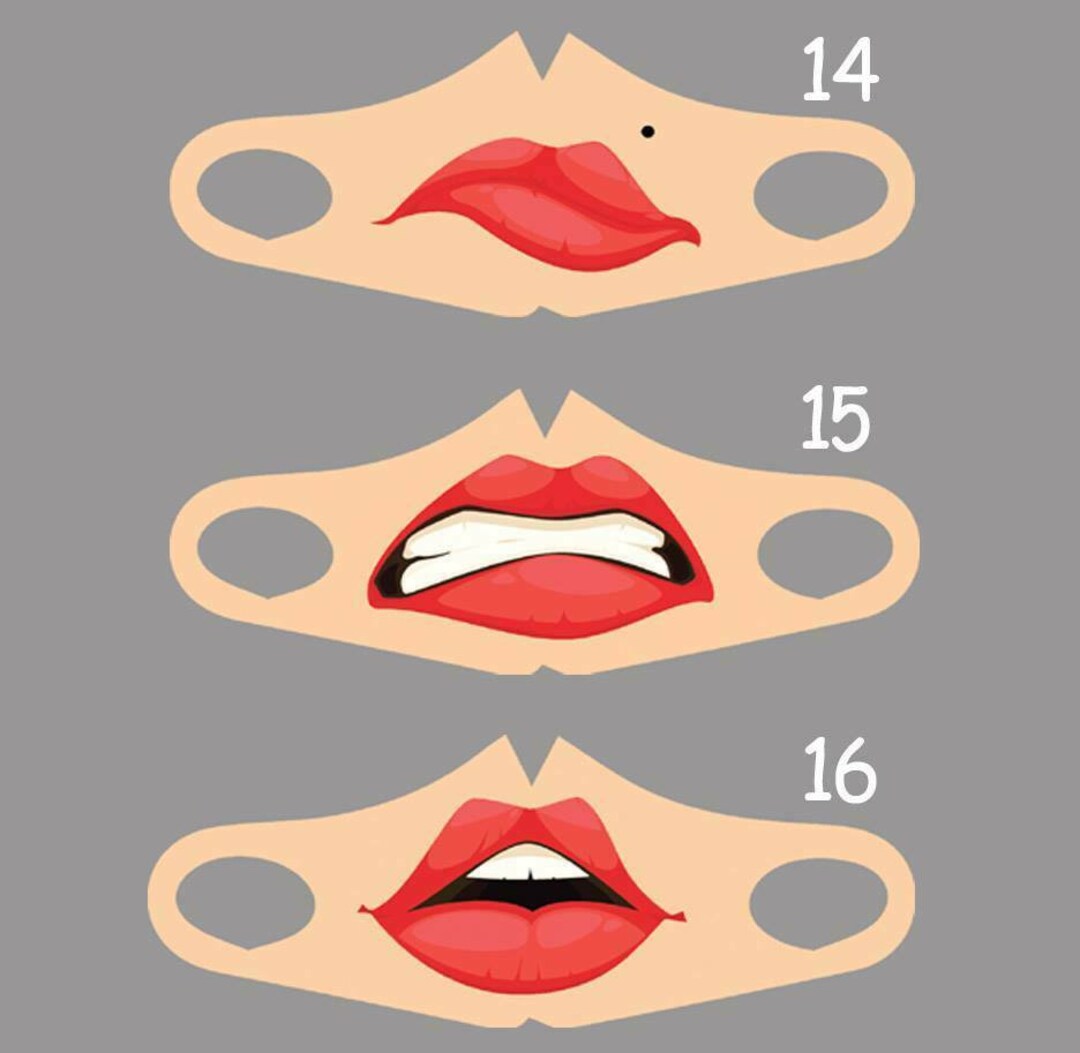 Lips Face Adult Teen Famous Face Cover Mask Halloween Fun Dress up Kiss ...