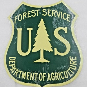 Large 16" USFS Forest Service Shield Ranger Agriculture Logo Ad USA ...