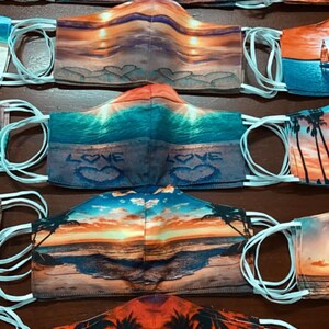 Ocean Lake Beach House Handmade Custom Mask Face Covers Masks Manmade ...