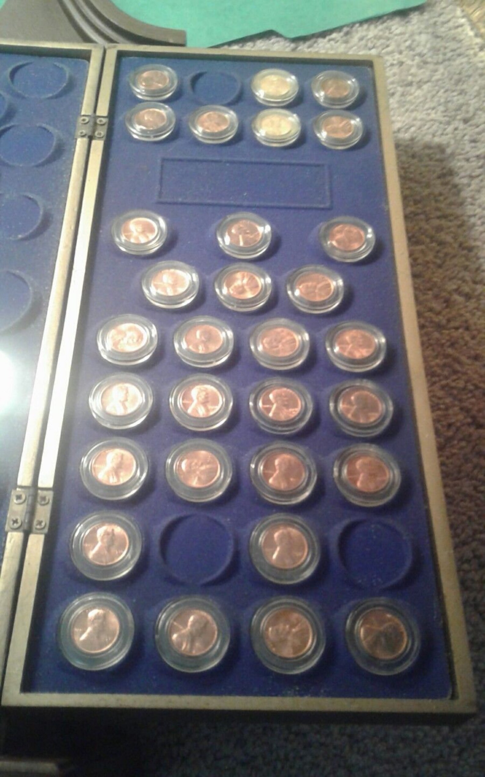 Eagle Symbol Wall Mounted Coin Display Case Partially Filled Pennies ...