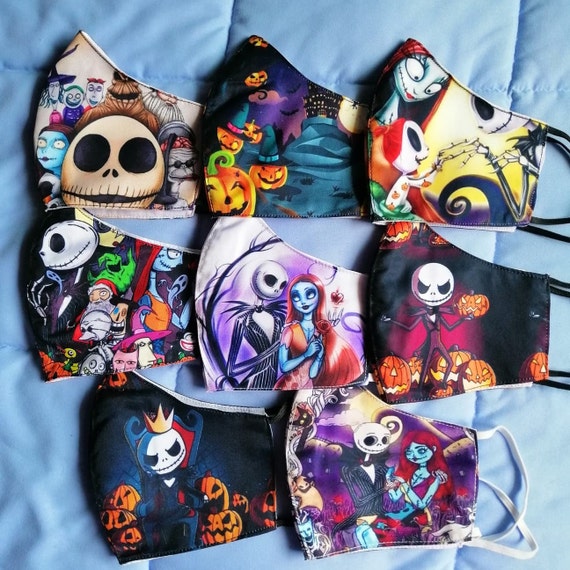 Nightmare Christmas Mask Face Covers Halloween Goth Jack - Etsy