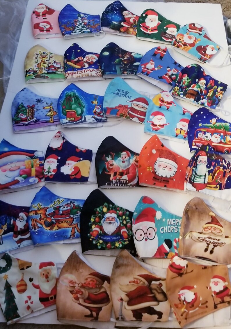 Christmas Handmade custom mask face covers masks ART Holiday | Etsy