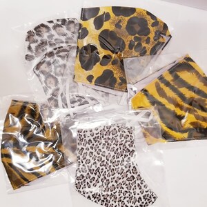 3 Pack BIG CAT Washable Face Cover Mask Leo Snow Leopard Animal Print ...