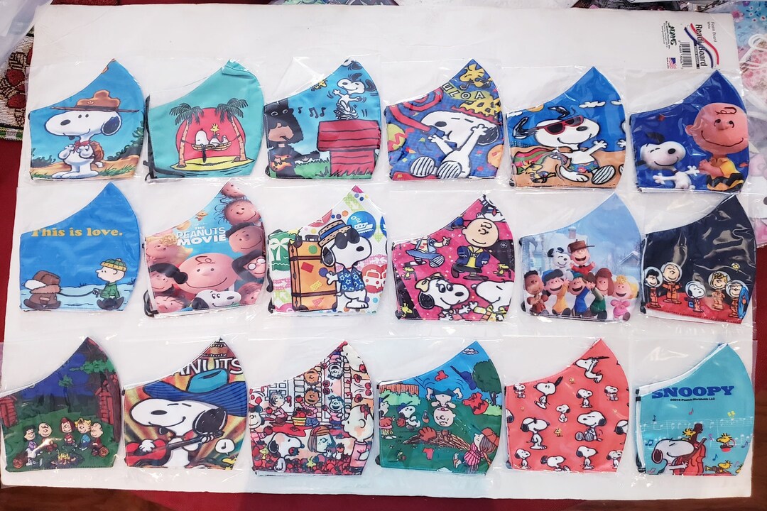 Handmade Custom Mask Face Covers Masks High Q Craft ART Toon Snoopy ...