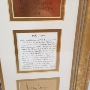 Billy Casper Wins 1970 Masters Champion Framed picture | Etsy