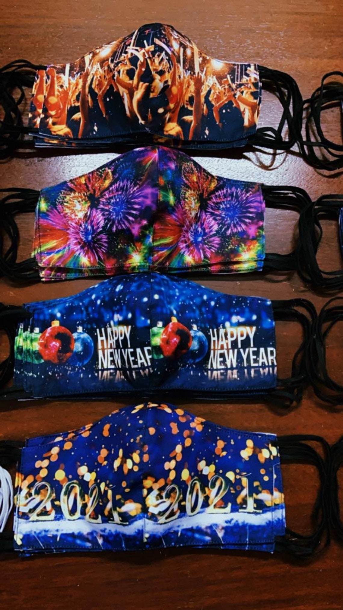 HAPPY NEW YEAR Celebrate Custom Face Cover Mask Champagne - Etsy