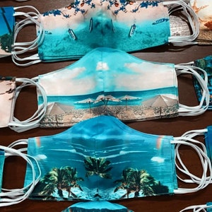 Ocean Lake Beach House Handmade Custom Mask Face Covers Masks Manmade ...