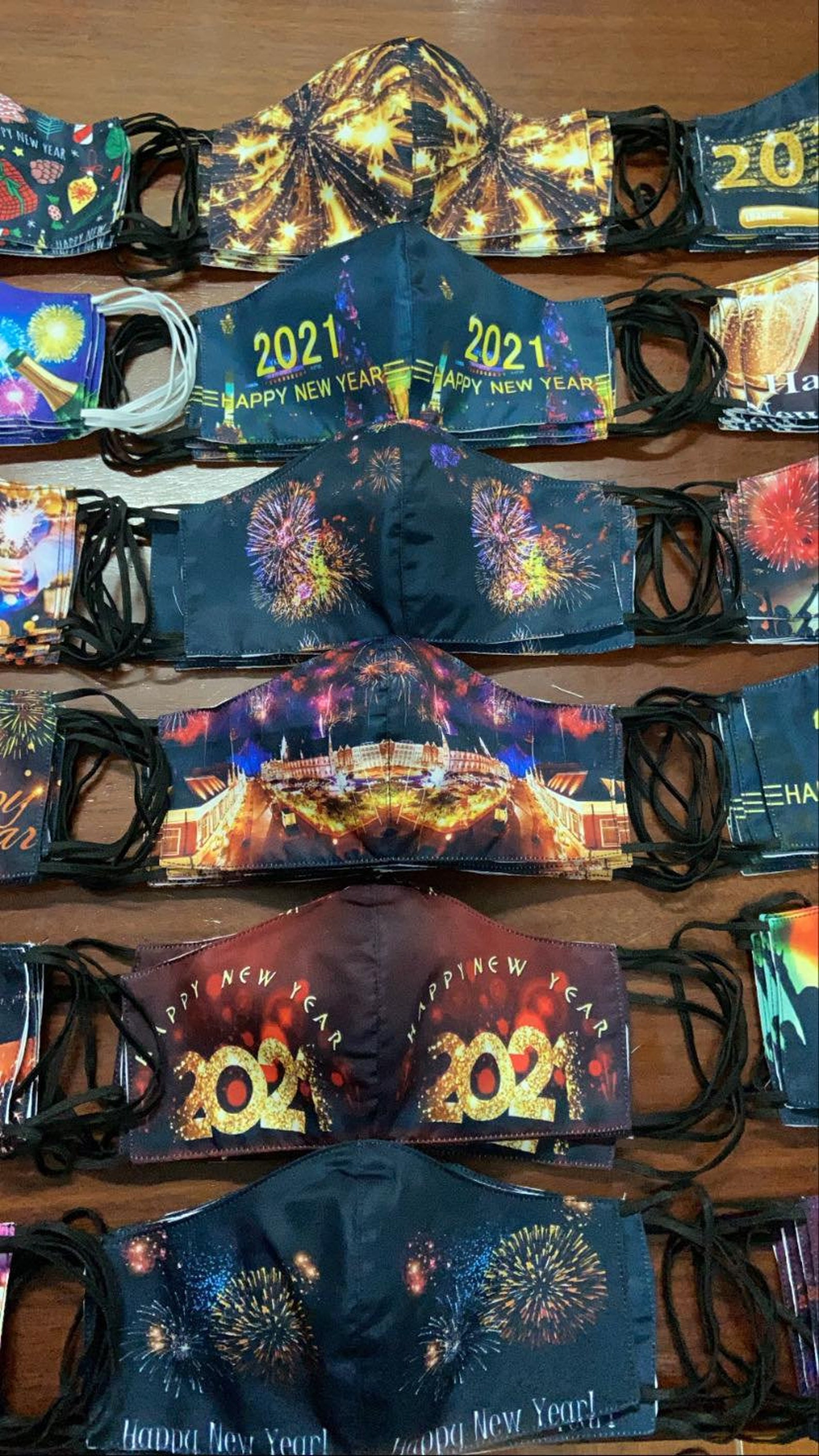 HAPPY NEW YEAR Celebrate Custom Face Cover Mask Champagne - Etsy
