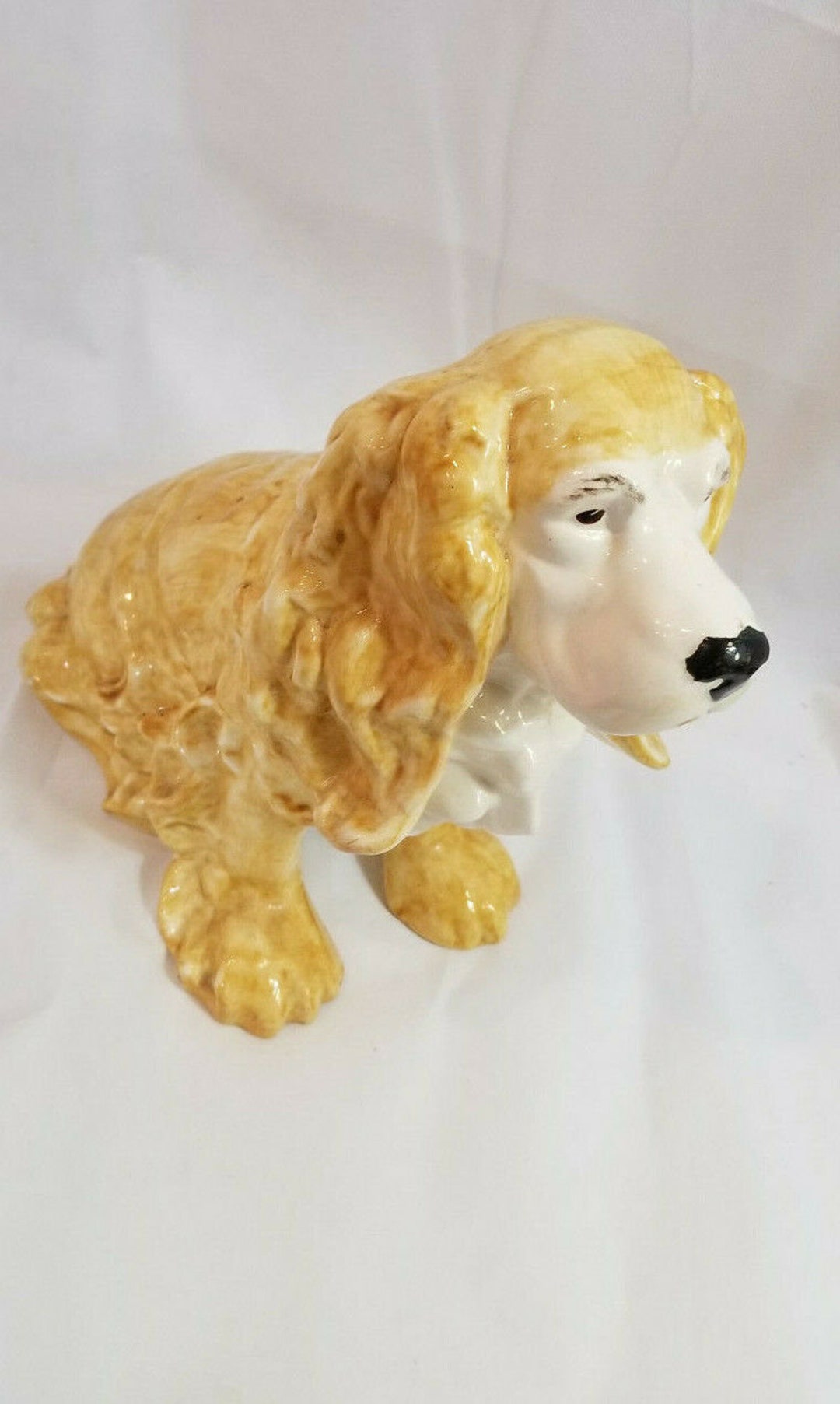 3-D Golden Brown Tan Large Ceramic COCKER SPANIEL Dog Doorstop 11" H X ...