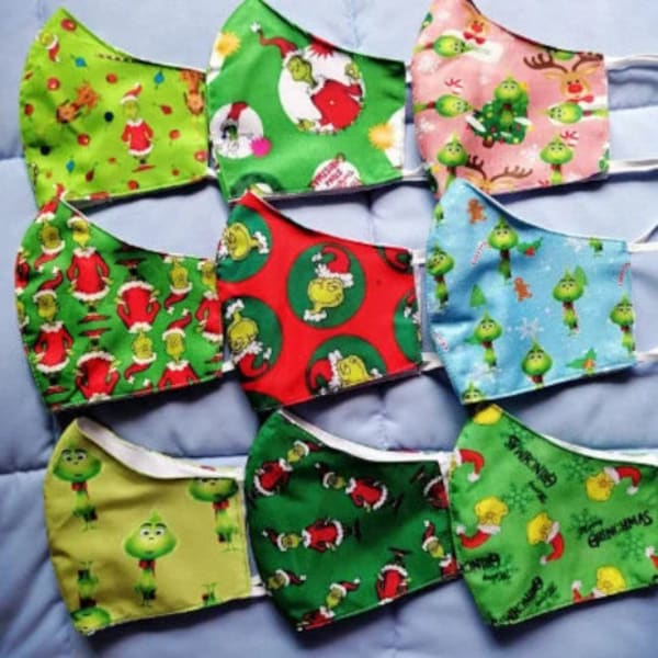 The Grinch Face Mask - Etsy