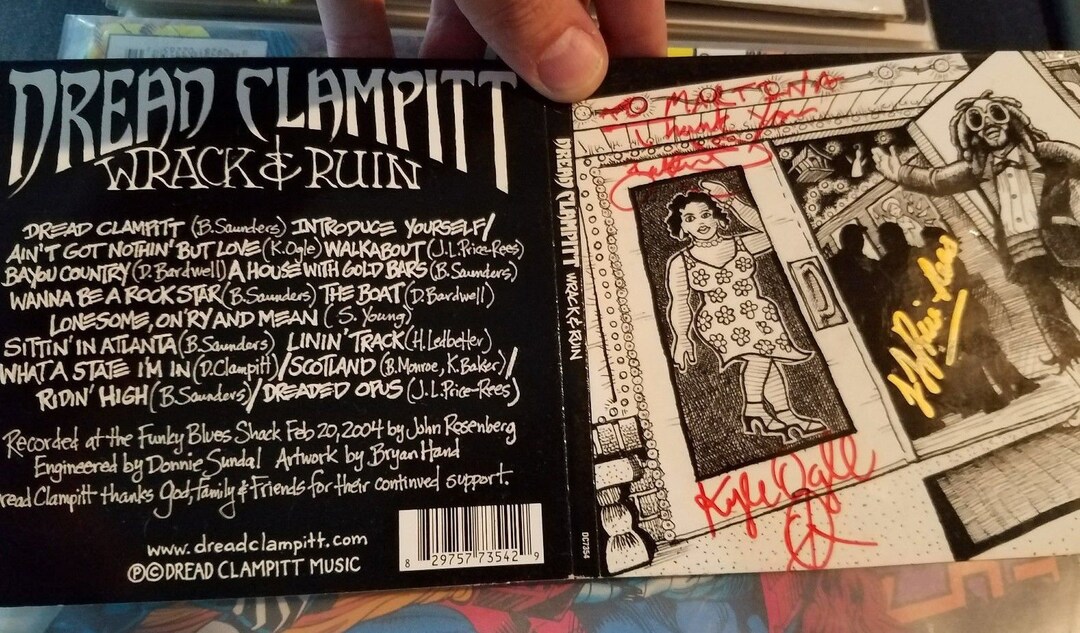 Signed by Three Members of the Band Autographed Dread Clampitt "wrack ...