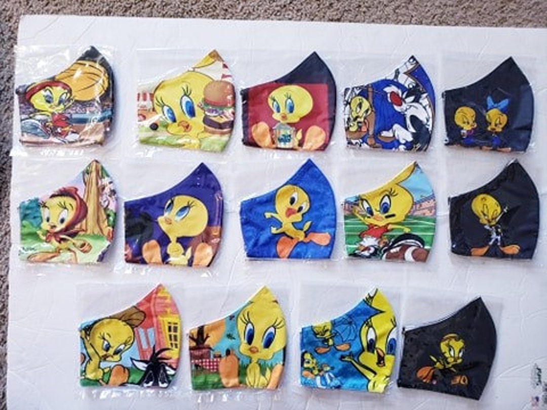 Tweety Handmade Custom Mask Face Covers Masks Manmade High Q Cartoon ...