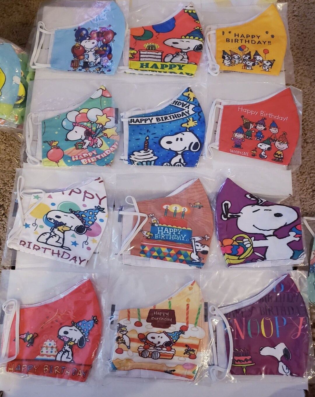 Cartoon Celebration Fun Happy Face Cover Mask Adult Teen Face Cover ...