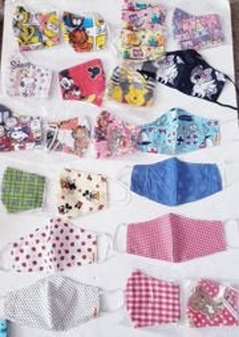 3 piece pack child Handmade custom face cover masks manmade | Etsy