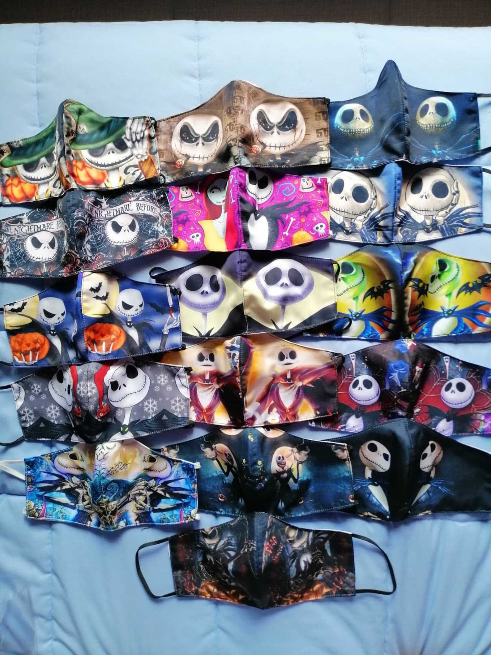 Nightmare Christmas Mask Face Covers Halloween Goth Jack Skellington ...