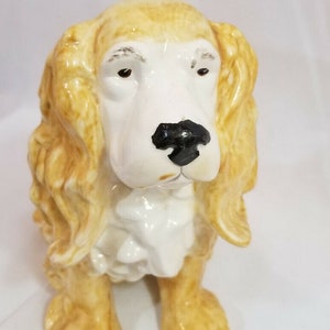 3-D Golden Brown Tan Large Ceramic COCKER SPANIEL Dog Doorstop 11" H X ...