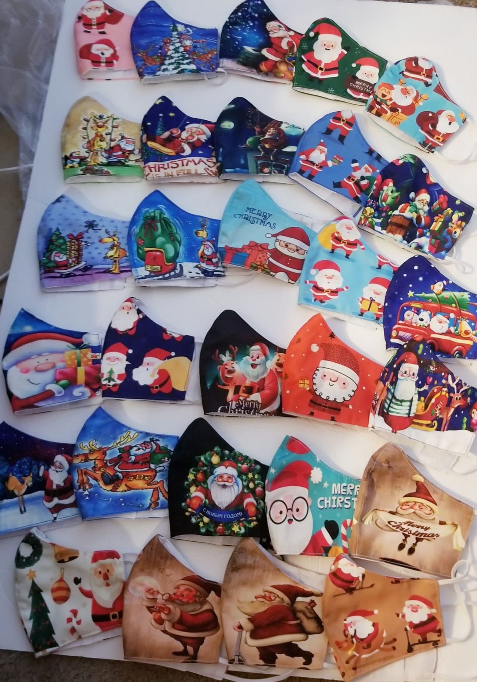 Handmade Custom Mask Face Covers Masks Santa Winter Holiday | Etsy