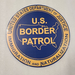 14" US Border Patrol Immigration DEPT Logo Emblem Seal America Steel ...