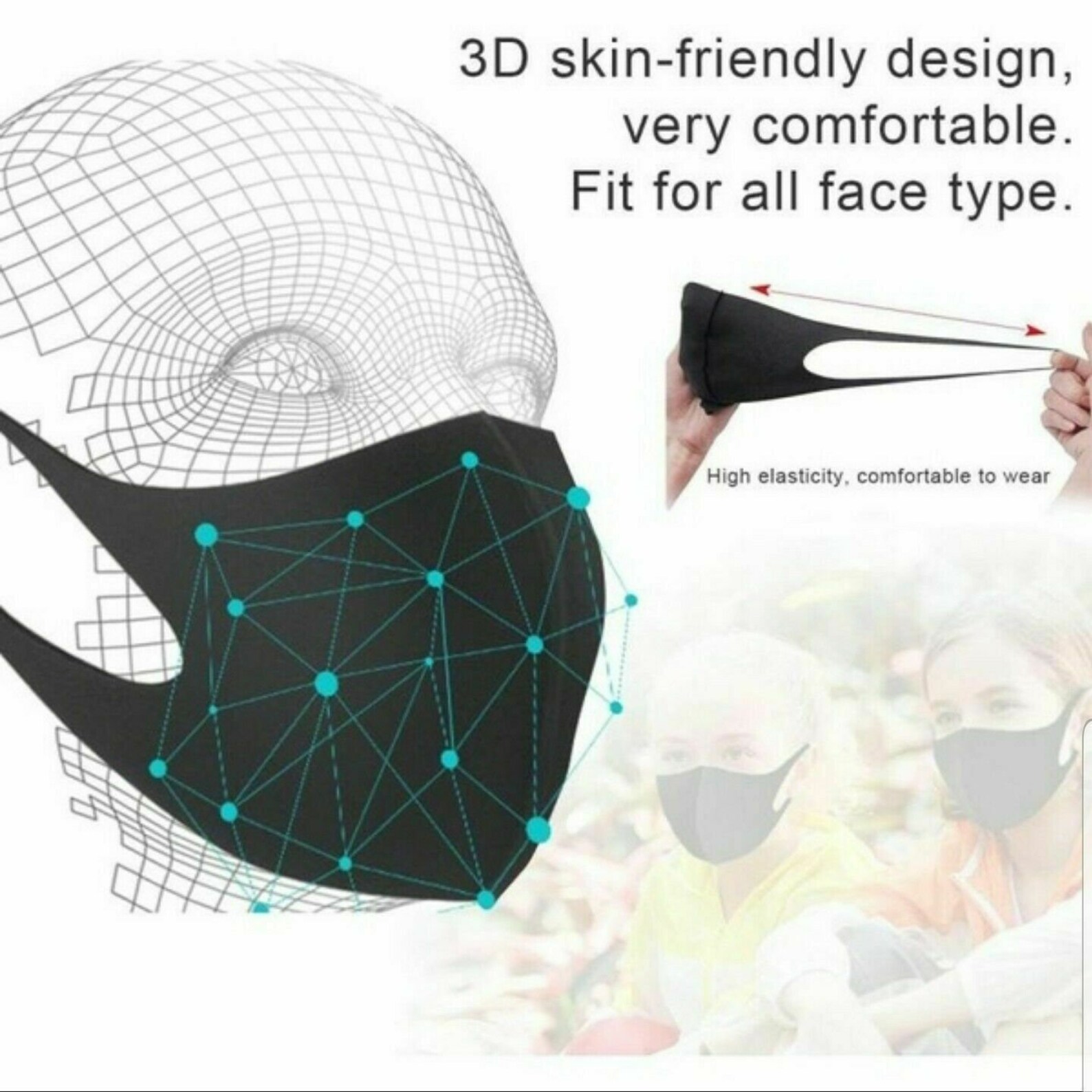 Teen Women Single Layer Face Mask Breathable US Seller Dust | Etsy