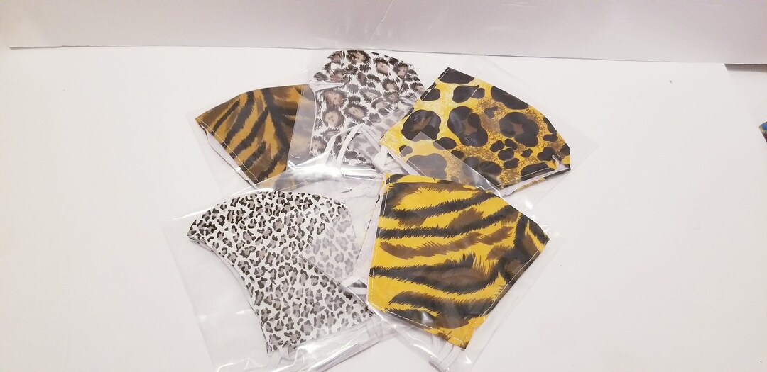 3 Pack BIG CAT Washable Face Cover Mask Leo Snow Leopard Animal Print ...