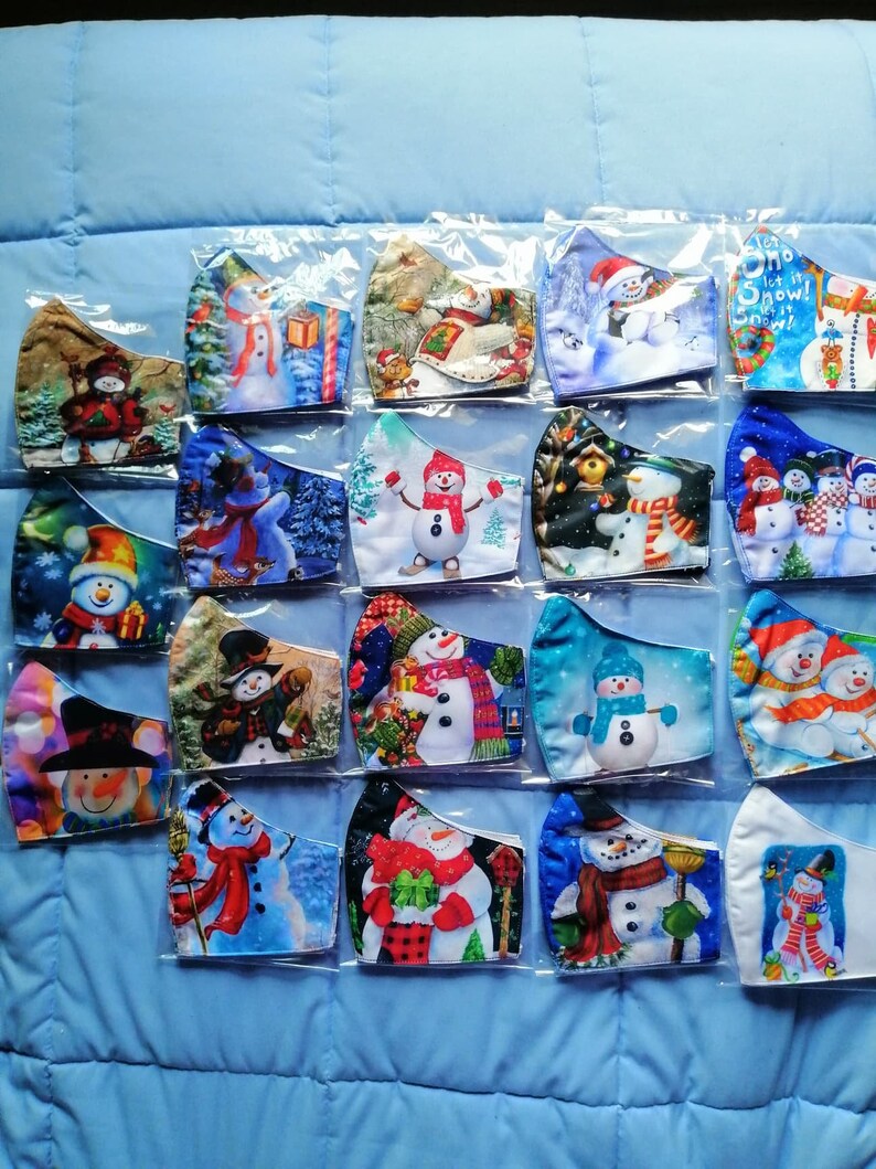 Handmade custom mask face covers masks Winter Holiday seasonal | Etsy