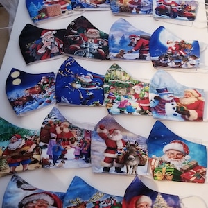 Handmade Custom Mask Face Covers Masks ART Holiday Seasonal Fun XMAS ...