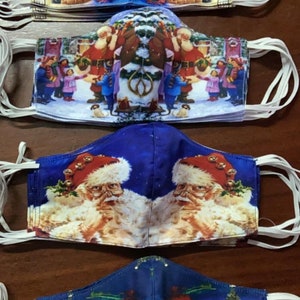 Handmade Custom Mask Face Covers Masks ART Holiday Seasonal Fun XMAS ...