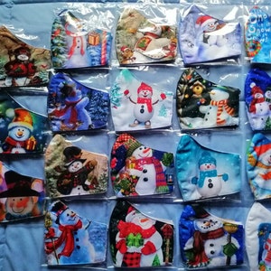 Handmade Custom Mask Face Covers Masks Santa Winter Holiday Seasonal ...