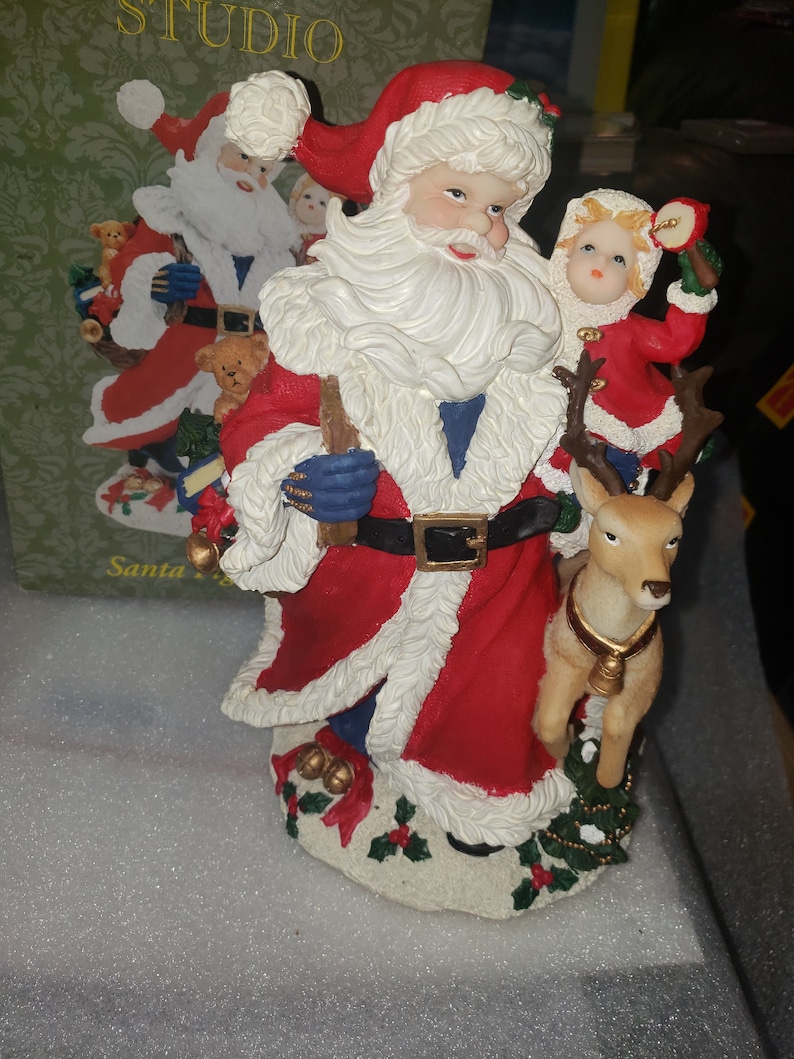 Santa Claus Figure Windsor Collection Reindeer & Child NIB - Etsy