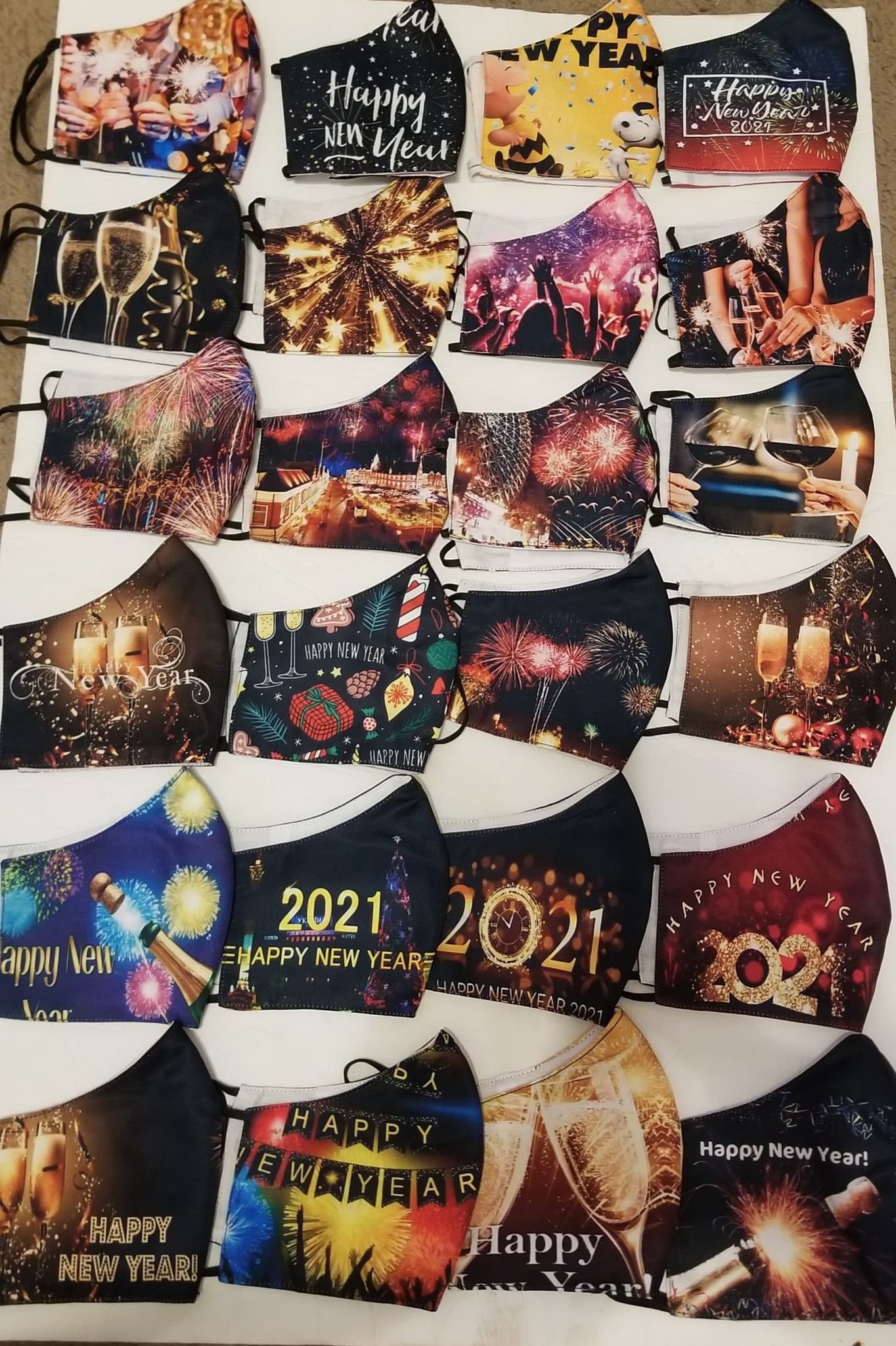 HAPPY NEW YEAR Celebrate Custom Face Cover Mask Champagne - Etsy