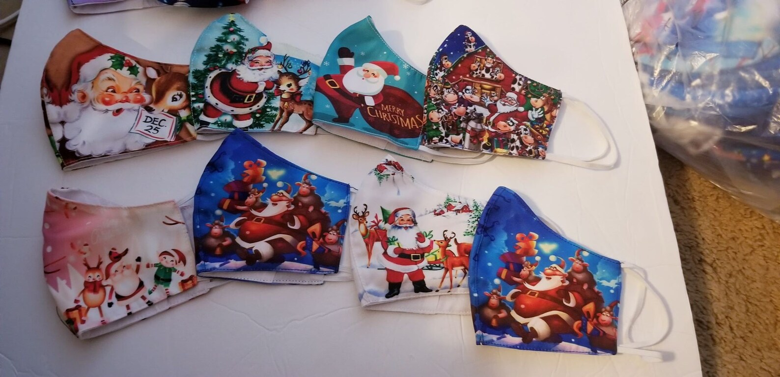 Handmade Custom Mask Face Covers Masks Santa Winter Holiday | Etsy