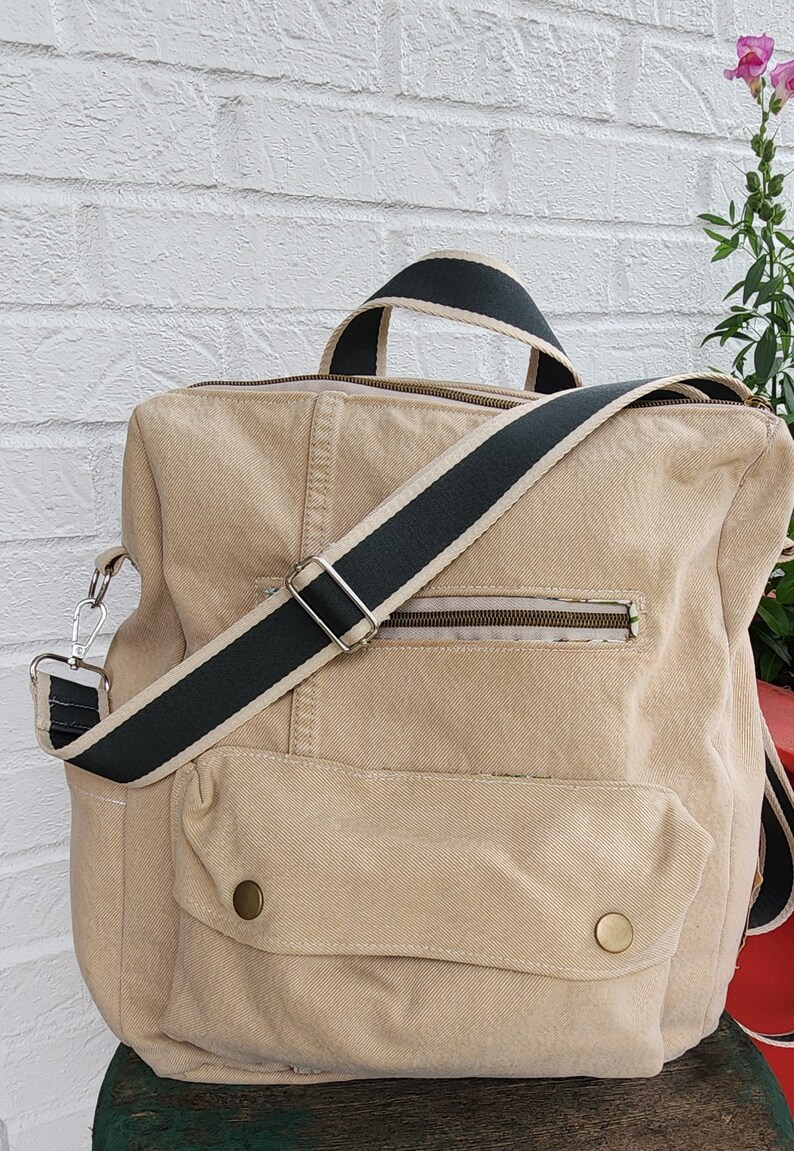 Levis Tan Denim Convertible Crossbody Backpack - Etsy
