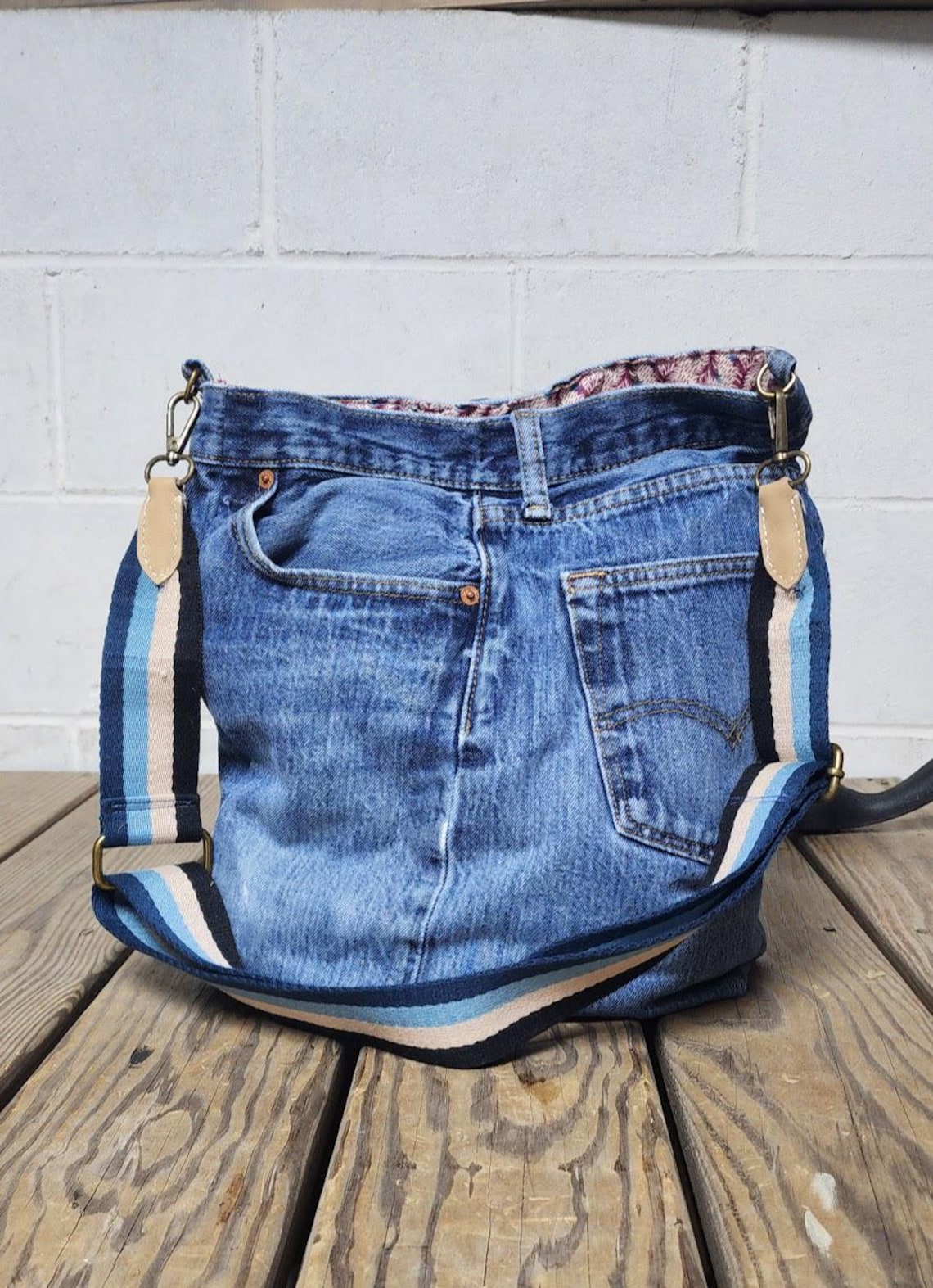 Upcycled Levi's Denim Crossbody Purse - Etsy