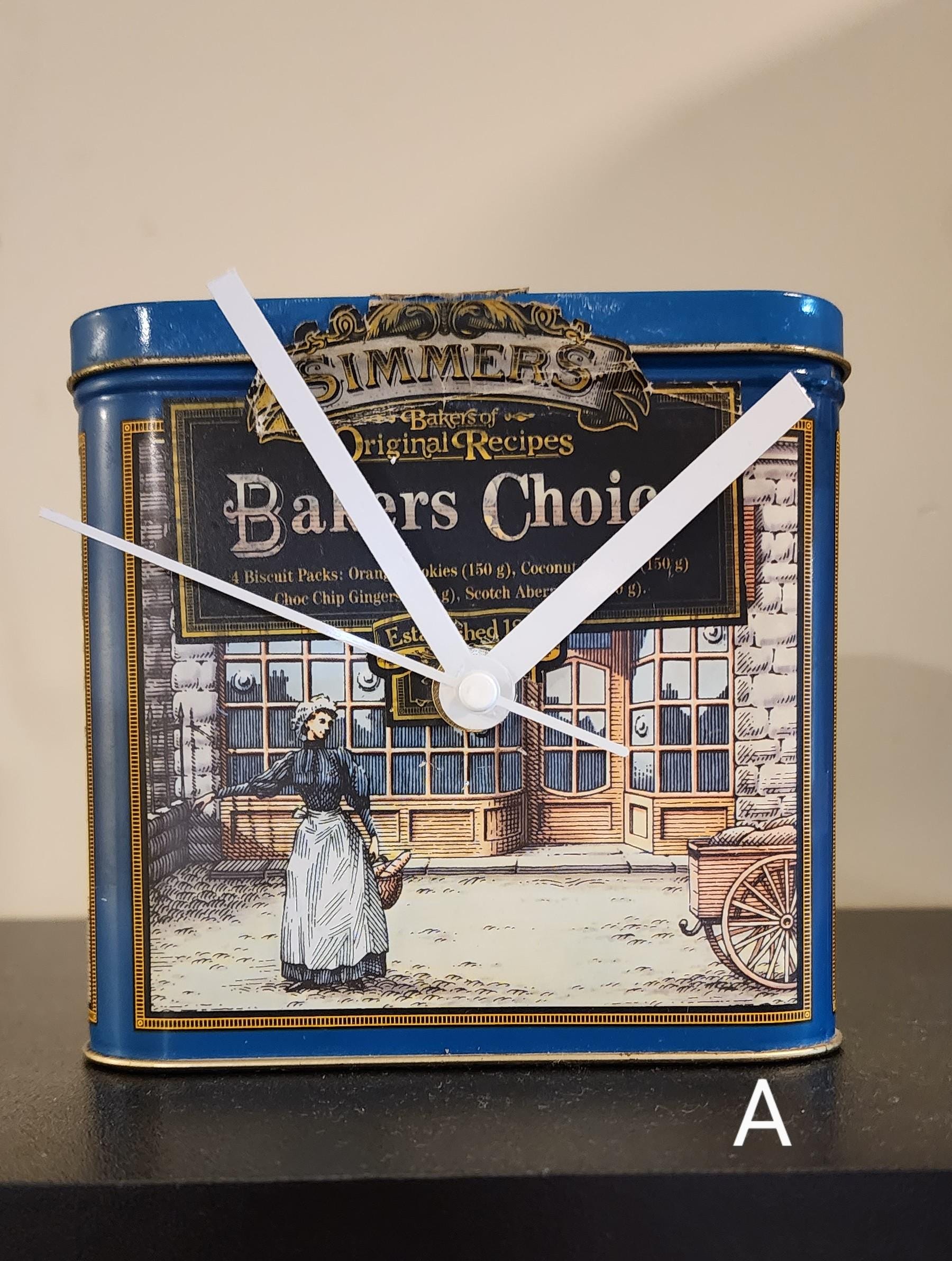 Found Tins Shelf Clock Table Kitchen Mantle Desk - Etsy