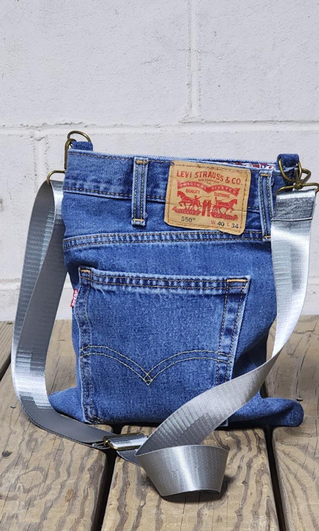 Small Upcycled Levi's Denim Crossbody Purse - Etsy