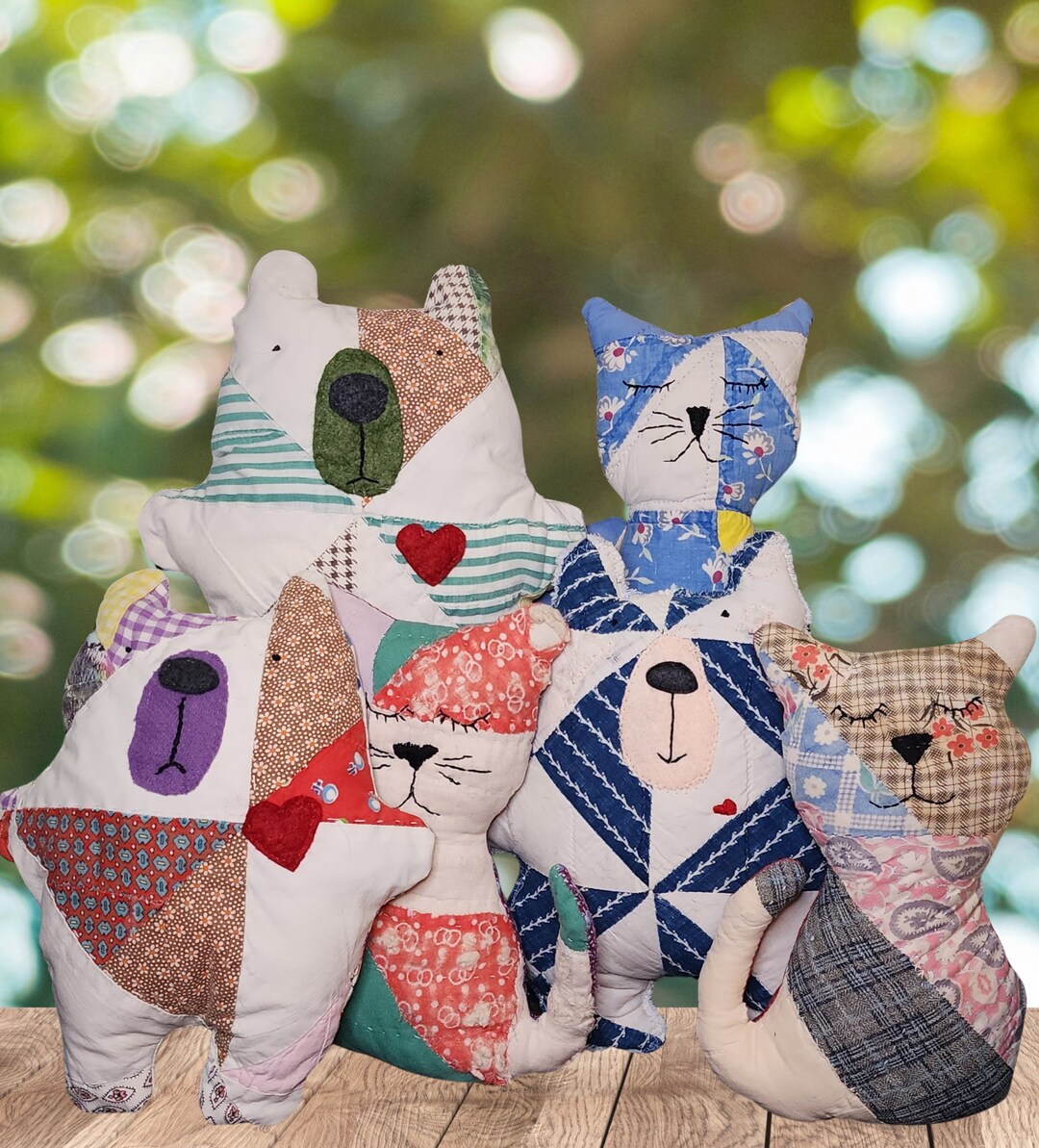 Vintage Quilt Lovies, Upcycled Quilt Stuffed Animals - Etsy