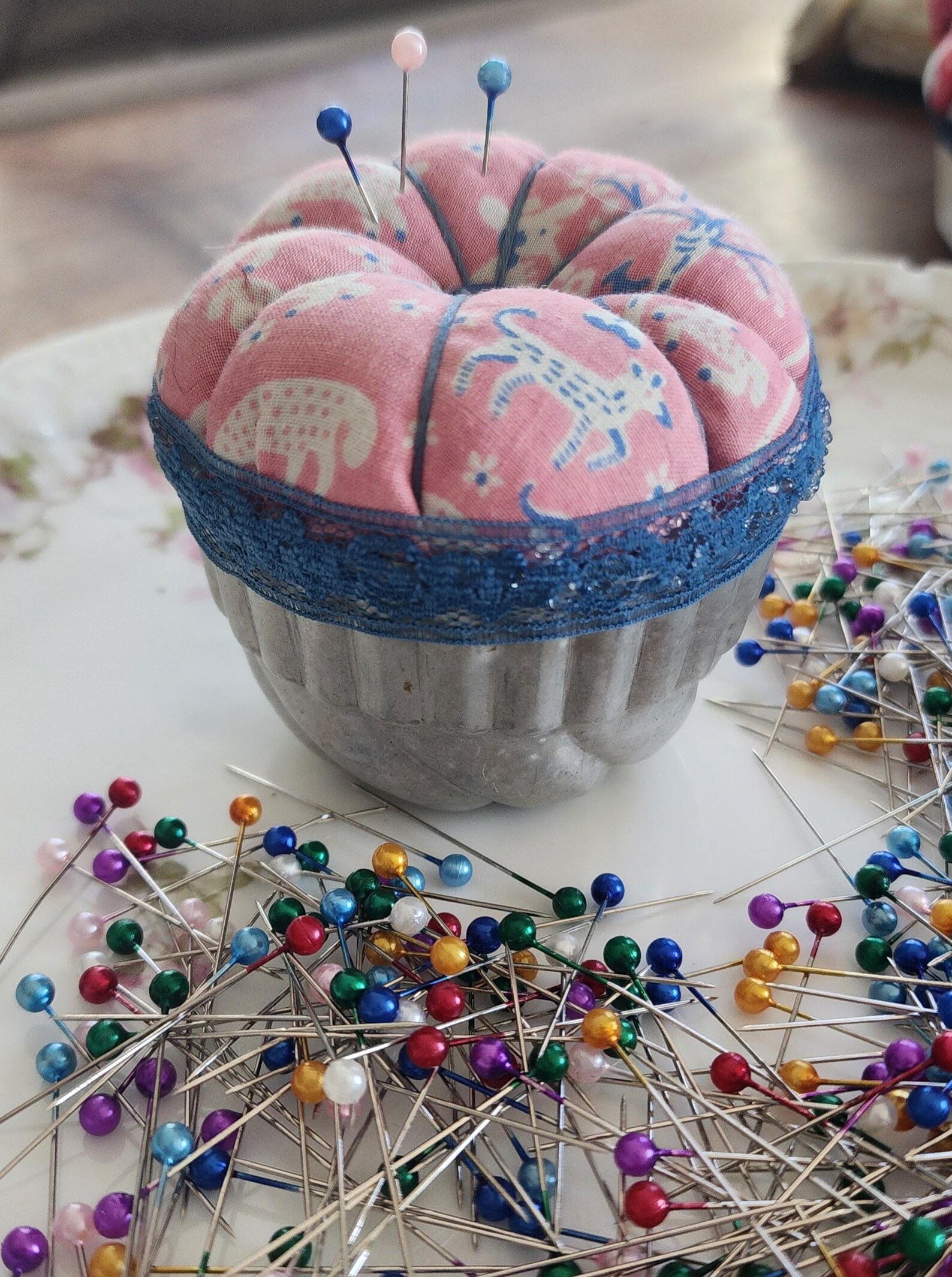 Upcycled Jelly Mold Pin Cushion Vintage Pin Cushion - Etsy