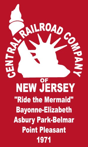 CNJ JCL Crrnj Jersey Central Lines Jersey Shore Mermaid Train Hanes 100 ...