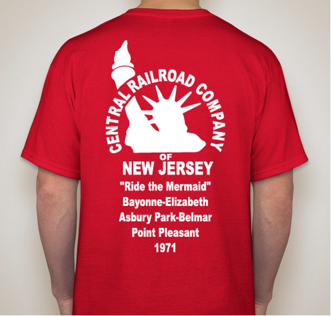CNJ JCL Crrnj Jersey Central Lines Jersey Shore Mermaid Train Hanes 100 ...