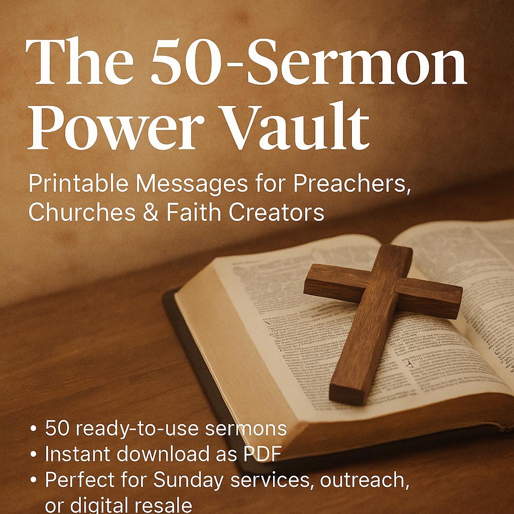 50 Sermon Power Vault – Printable Christian Sermon Bundle for Pastors ...