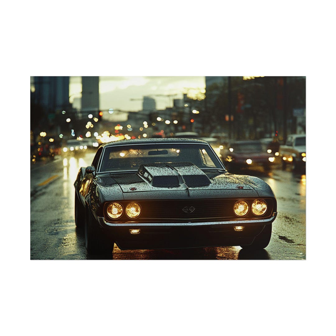 1968 Camaro SS Poster – Rainy City Muscle Car Wall Art Print - Etsy